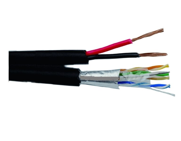Cablu FTP CAT 5E 100% cupru cu alimentare 2x1 305m